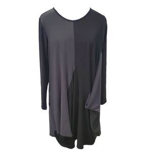 Sun Kim | Dresses | Sun Kim Color Block Draped Long Sleeve Jersey Dress ...